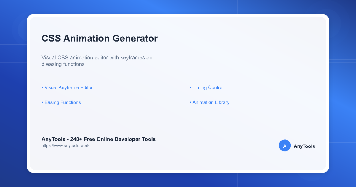 CSS Animation Generator | Keyframe Animation Tool | AnyTools