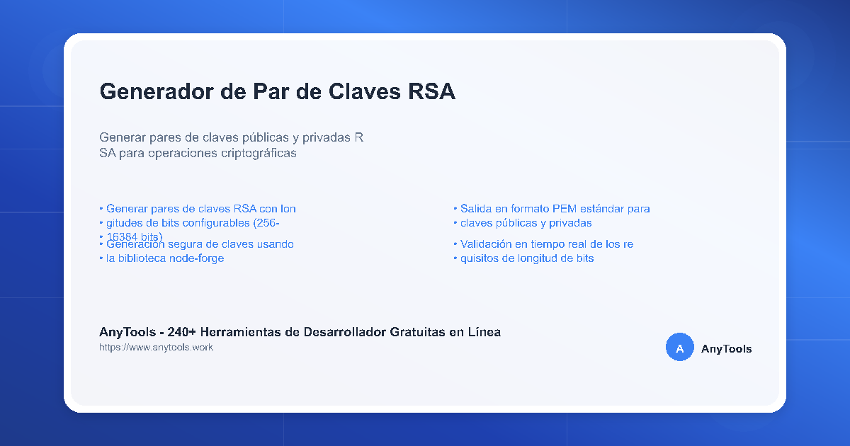 Generador de Par de Claves RSA - Generador Gratuito en Línea | AnyTools