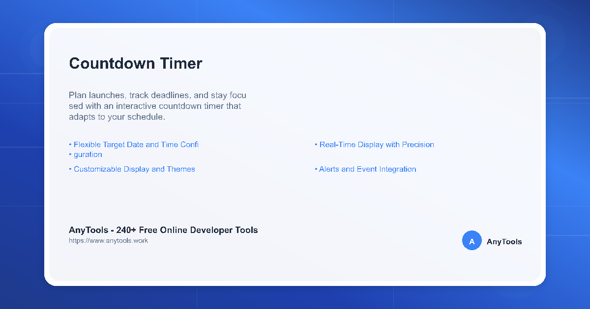 Countdown Timer - Build Event Countdowns Online | AnyTools